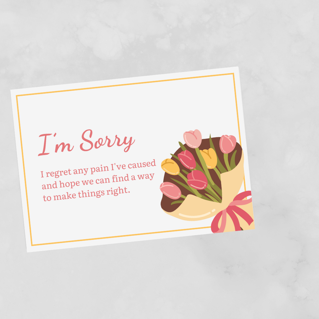 Printable "I'm Sorry" Card with Floral Design – Digital Download – Mari ...